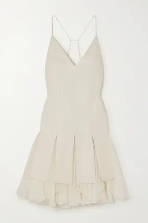 Khaite Teagan Ruffled Voile And Twill Mini Dress
