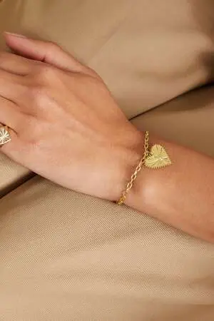 MARLO LAZ Small Pour Toujours Heart Diamond Bracelet