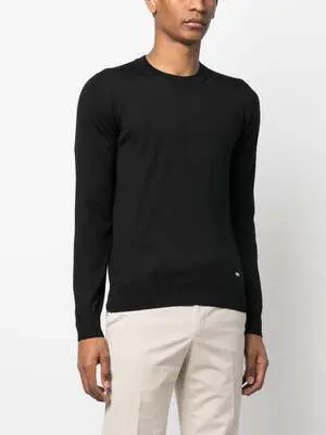 Brioni Crew-neck Cashmere-silk Jumper - Black