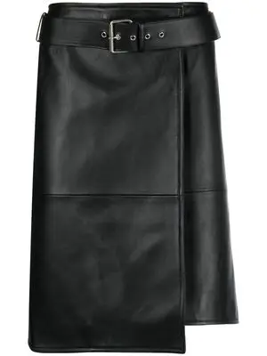 Moschino Belted-waist Leather Shorts - Black