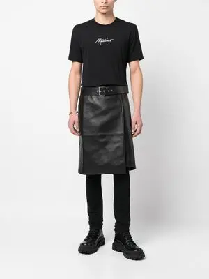Moschino Belted-waist Leather Shorts