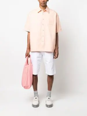 Raf Simons Logo-patch Cotton Shirt - Orange