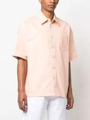 Raf Simons Logo-patch Cotton Shirt - Orange