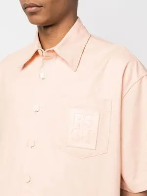 Raf Simons Logo-patch Cotton Shirt - Orange