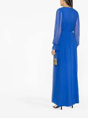 Alberta Ferretti Pleated Gown With Bow Detail