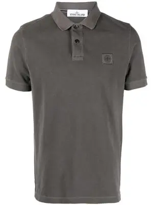 Stone Island Compass-logo Polo Shirt - Grey