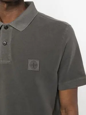 Stone Island Compass-logo Polo Shirt - Grey