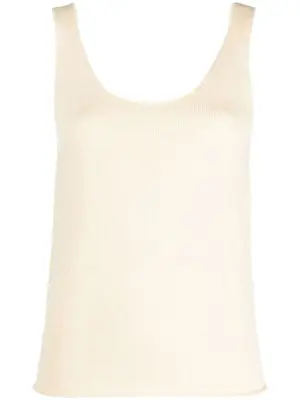 Aspesi Scoop Neck Knitted Vest Top - Neutrals