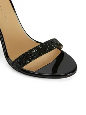 GIUSEPPE ZANOTTI 110mm Tara Glitter Sandals - Black