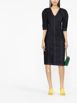 Alberta Ferretti Denim Midi Dress