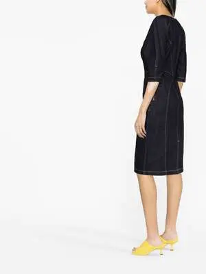 Alberta Ferretti Denim Midi Dress