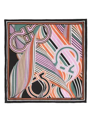 FERRAGAMO Geometric-pattern Silk Scarf