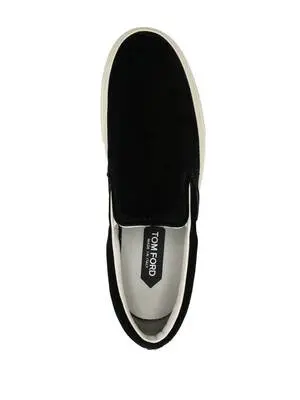 TOM FORD Suede Slip-on Sneakers - Black