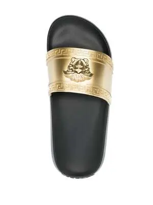 Versace Palazzo Medusa Plaque Slides - Gold