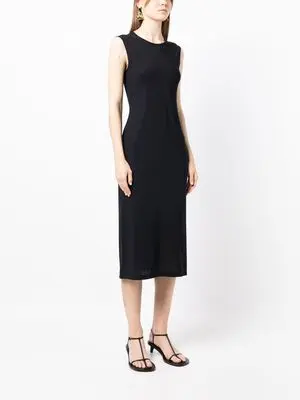 JIL SANDER Round Neck Sleeveless Maxi Dress - Black