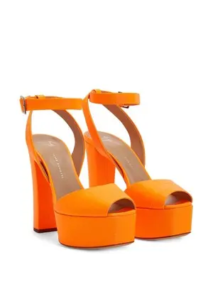 GIUSEPPE ZANOTTI 120mm Betty Platform Sandals - Orange