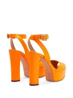 GIUSEPPE ZANOTTI 120mm Betty Platform Sandals - Orange