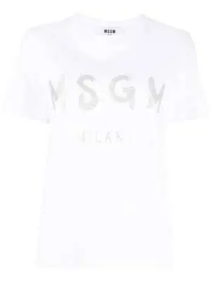 MSGM Logo-print Short-sleeve T-shirt - White