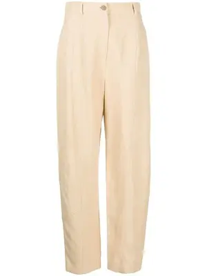 Alberta Ferretti High-waisted Tailored Trousers - Neutrals