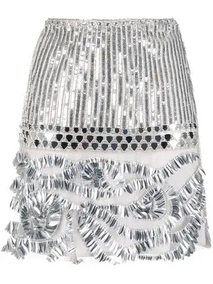 Alberta Ferretti Sequin-embellished Mini Skirt