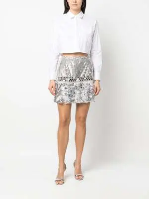 Alberta Ferretti Sequin-embellished Mini Skirt