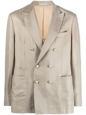Brunello Cucinelli Double-breasted Tailored Blazer - Green
