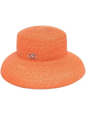 Alberta Ferretti Raffia Bucket Hat - Orange