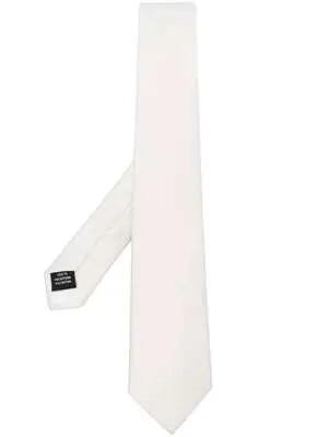 Tagliatore Satin-finish Pointed Tie - White