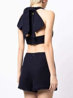 Zimmermann Tweed Halterneck Cropped Top