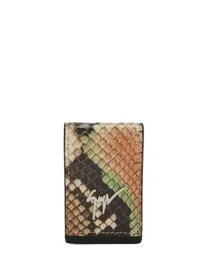 GIUSEPPE ZANOTTI Albert Snakeskin-effect Cardholder Black