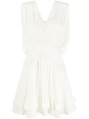 IRO PARIS Sleeveless Ruffle-hem Short Dress - Neutrals