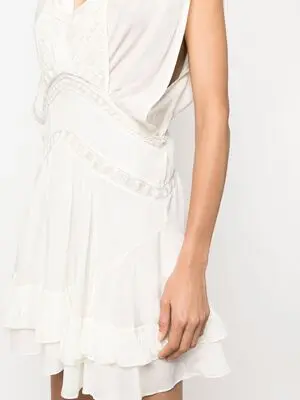 IRO PARIS Sleeveless Ruffle Hem Short Dress