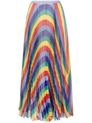Rochas Wave Print Pleated Skirt