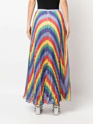 Rochas Wave Print Pleated Skirt
