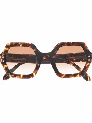 Isabel Marant Hexagonal Sunglasses - Brown