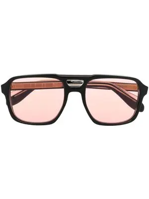 CUTLER & GROSS Double-bridge Pilot-frame Sunglasses - Black