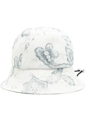 Erdem Floral-print Bucket Hat - White