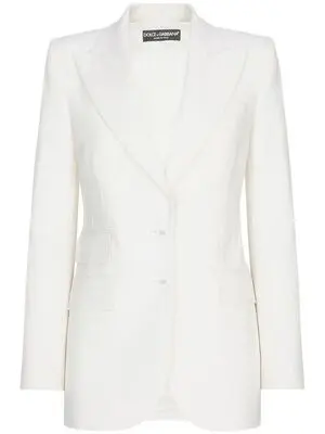 Dolce & Gabbana Single-breasted Wool Blazer - White