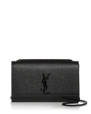 Saint Laurent Kate Medium Shoulder Bag - Black Grain Leather/black