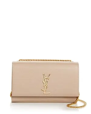 Saint Laurent Kate Medium Shoulder Bag - Dark Beige Grain Leather/gold