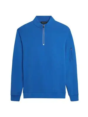 Bugatchi Quarter-zip Knit Jacket Classic Blue