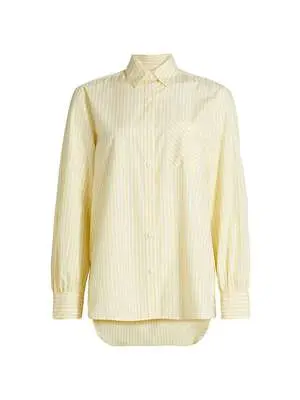 Rag & Bone Maxine Cotton Shirt Yellow Stripe