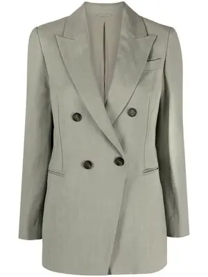 Brunello Cucinelli Double-breasted Tailored Blazer - Green