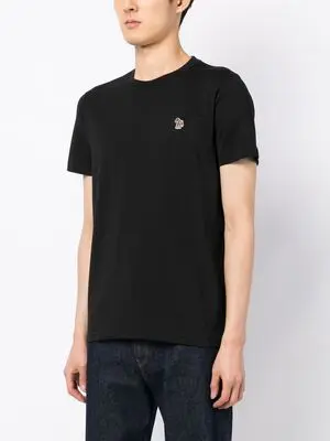 Paul Smith Zebra-patch Crew-neck T-shirt - Black