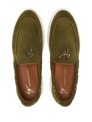 GIUSEPPE ZANOTTI Conley Suede Derby Shoes - Green