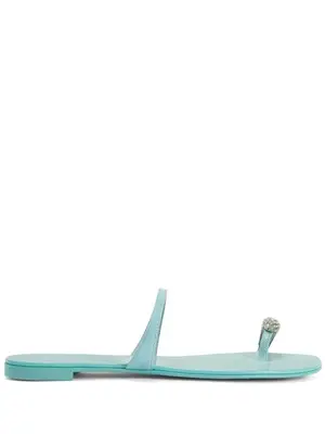 GIUSEPPE ZANOTTI Crystal-embellished Flat Sandals - Blue