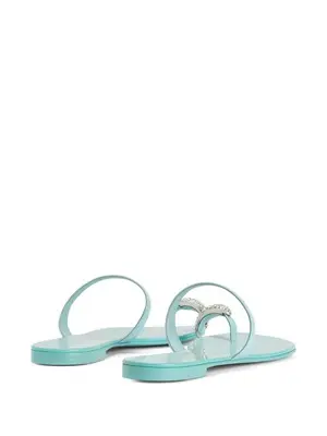 GIUSEPPE ZANOTTI Crystal-embellished Flat Sandals - Blue