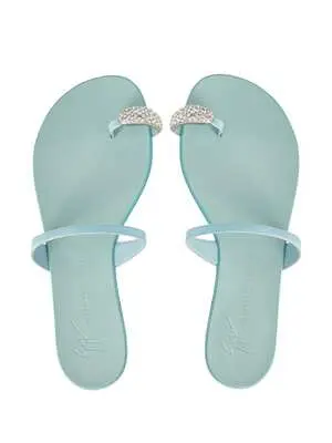GIUSEPPE ZANOTTI Crystal-embellished Flat Sandals - Blue