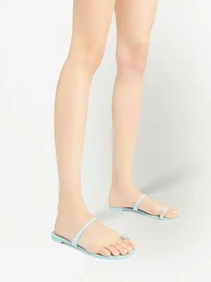 GIUSEPPE ZANOTTI Crystal-embellished Flat Sandals - Blue