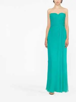 Alberta Ferretti Gathered Strapless Gown